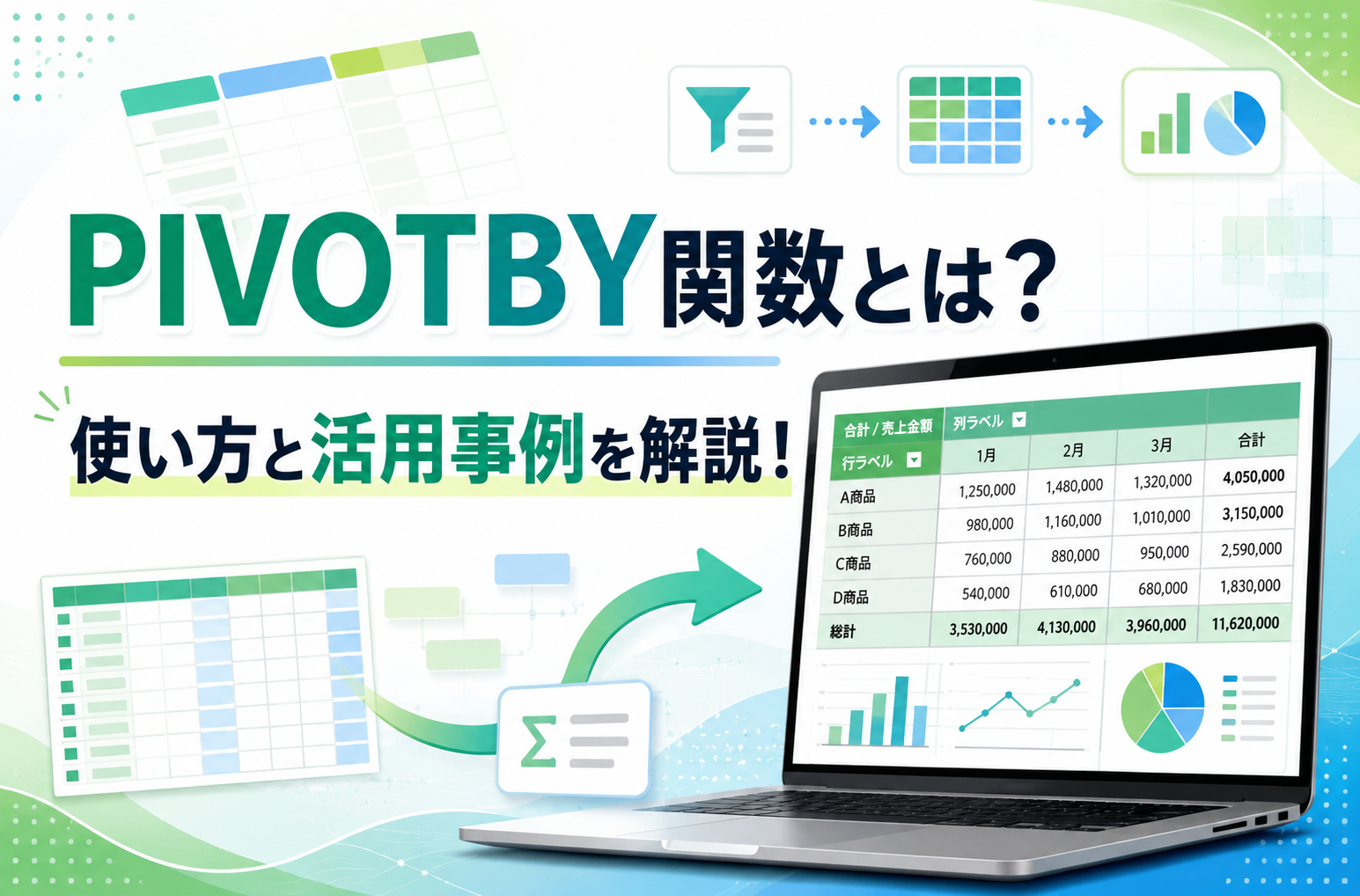 【革新的】PIVOTBY関数とは？使い方と活用事例を解説！